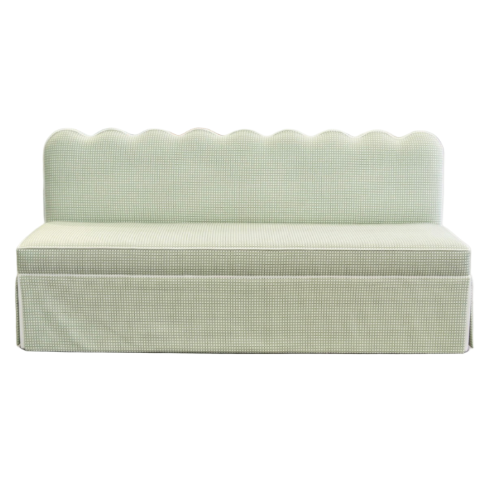 76"L Custom Scalloped Banquette in Darcy Fabric from Thibaut - Modern ...